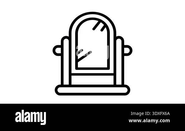 A captivating outline animated icon of reflective wall mirror Stock ...