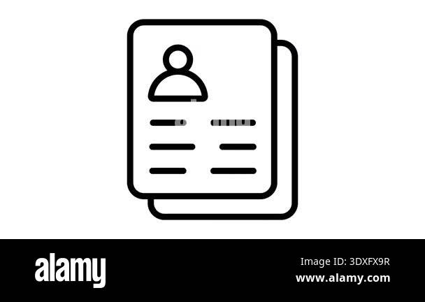 A captivating linear animated icon of biodata form sheet Stock Video ...