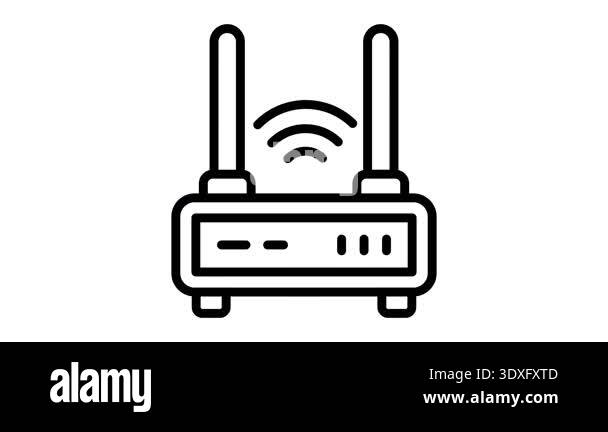 A modern linear animated icon of wireless internet router Stock Video ...