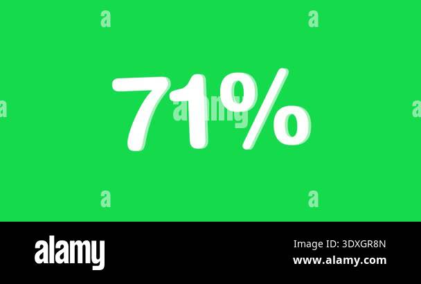 71% percent discount label symbol animation on green screen background ...