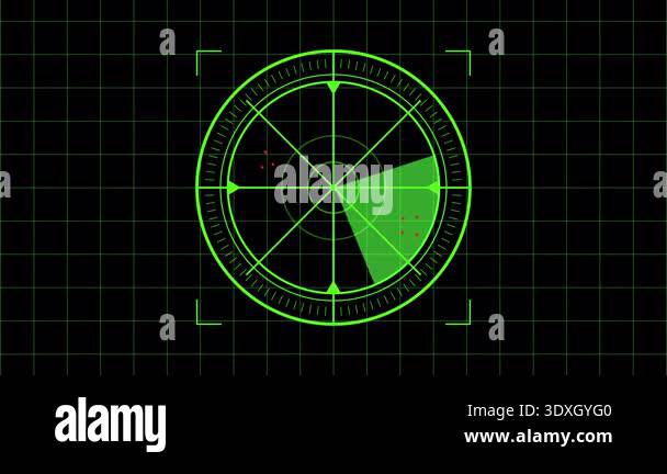 Futuristic Radar Scan Animation. Screen Tracking Targets on Grid Motion ...