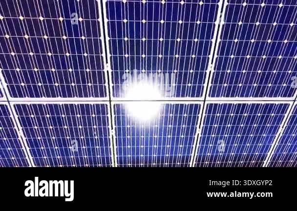 Photovoltaic cells in solar modules with a bright starburst sun ...