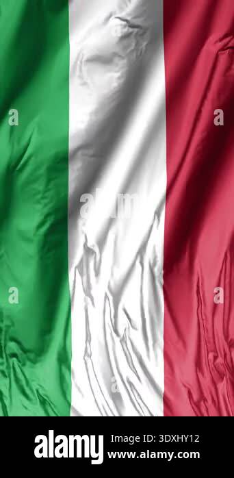 Vertical close-up of the national flag of Italy with realistic fabric ...