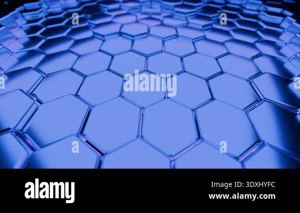 Metallic Blue Honeycomb Panels Forming Glossy Curved Surface With Soft ...
