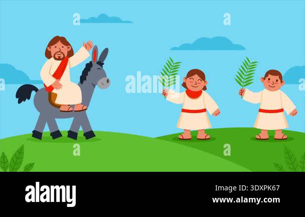 Kids waving palm branches celebrating palm sunday Stock Video Footage ...