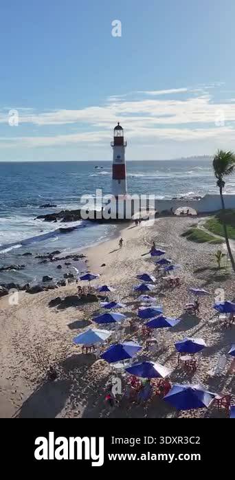 Itapua Beach At Salvador In Bahia Brazil. Tropical Skyline. Beach ...