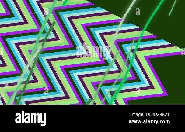 Vibrant Chevron Pattern with Green Lasers Stock Video Footage - Alamy