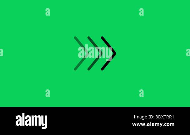 Arrow Animation on a Green Screen Background. Seamless Loop Animation ...