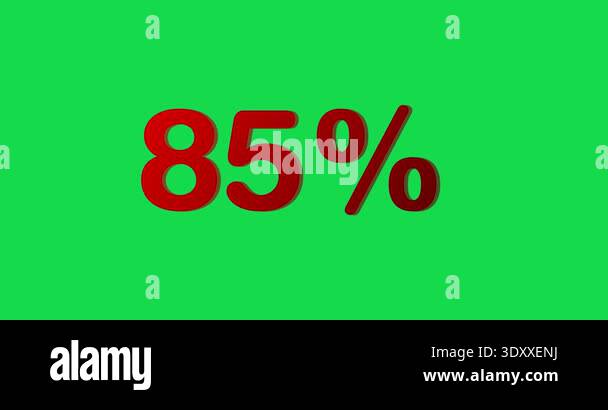 85% percent discount label symbol animation on green screen background ...