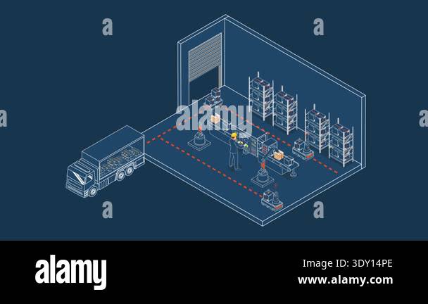 Isometric Warehouse Automation System and Autonomous Robot AGV ...