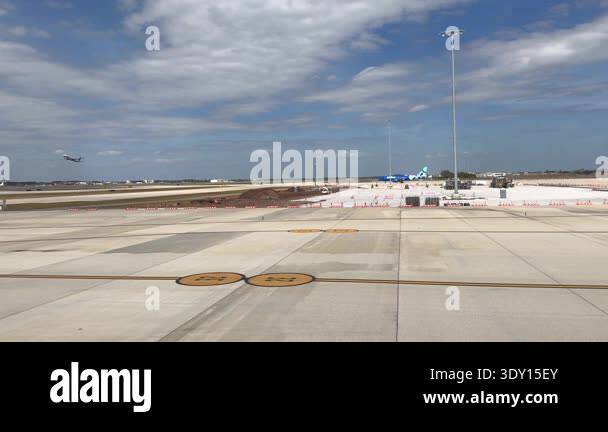 Orlando, FL USA - February 26, 2026: The view of Runway Markings ...