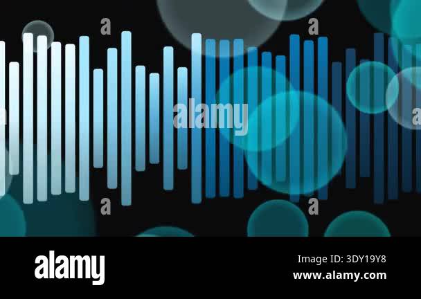 Animated audio spectrum equalizer with bubbles. Perfect for music ...