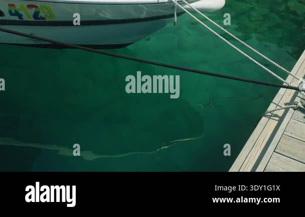 Tranquil Maritime Scene. Serene Boat Dock By Water. Peaceful Harbor ...