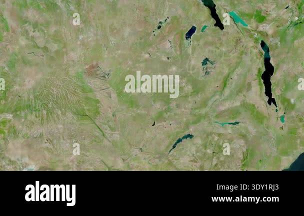 Zambia map - drive. Glow. Satellite Stock Video Footage - Alamy