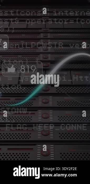 Animation of infinity loop over data processing and computer ...