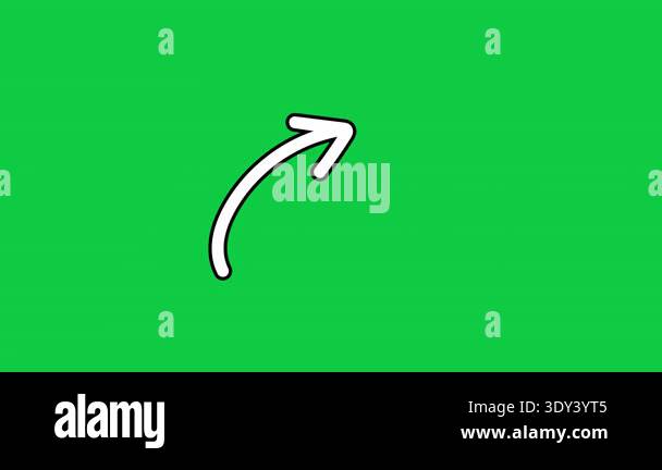 hand drawn white curved arrow animated to point toward the upper right ...