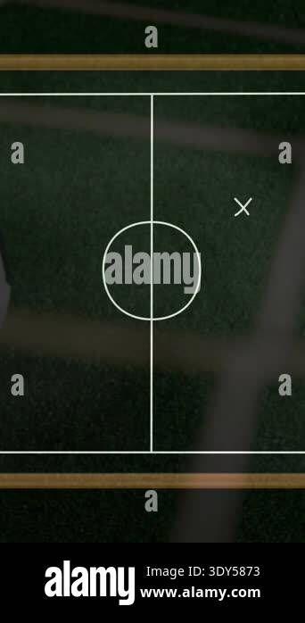 Soccer strategy animation over soccer field with ball. Sports, football ...
