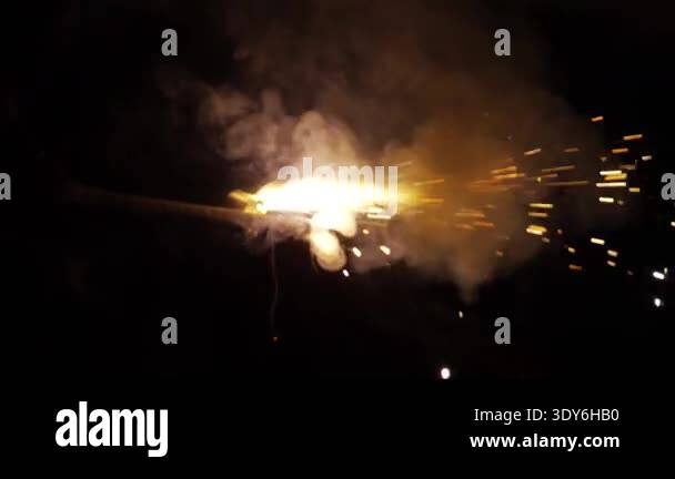 Explosive Fireworks Display A Spectacle of Light and Sound Stock Video ...