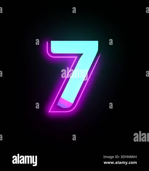 number 7 neon neon sign on black background Stock Video Footage - Alamy