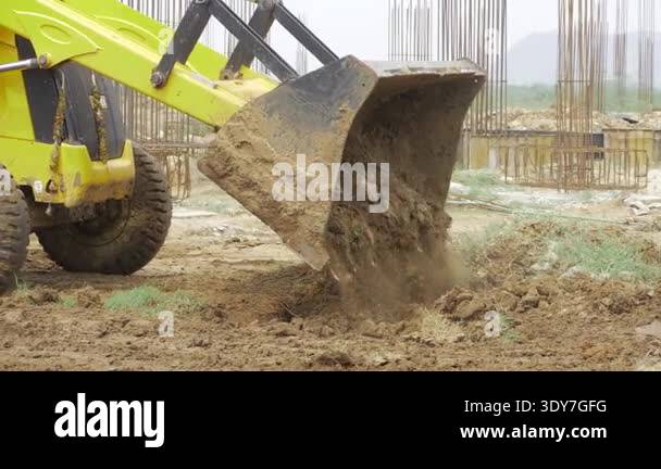 Digging for Construction - JCB Crane at Work Stock Video Footage - Alamy