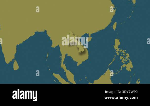 Laos map - extract. Shadow. Pattern Stock Video Footage - Alamy