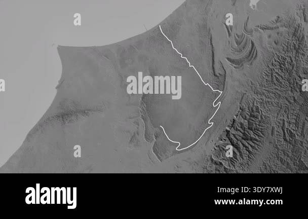 Belait - district of Brunei, extruded. Grayscale Stock Video Footage ...