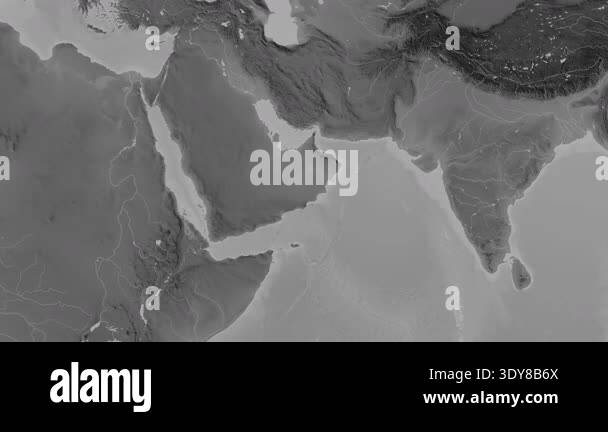 Oman map - glide. Shadow. Grayscale Stock Video Footage - Alamy
