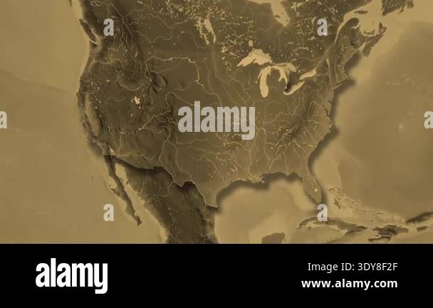 United States map - solid. Shadow. Sepia Stock Video Footage - Alamy