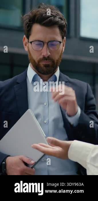Angry African businesswoman female CEO boss irritated scold Caucasian ...
