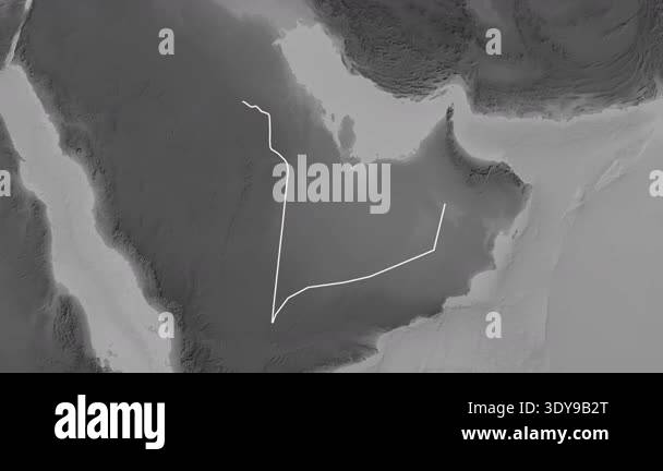 Ash-Sharqiyah, Saudi Arabia, extruded. Grayscale Stock Video Footage ...