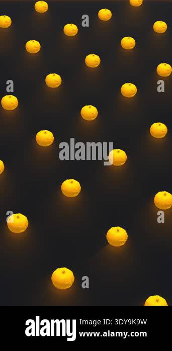 Holiday 3d render of pumpkin shapes in isometric view and randomly ...