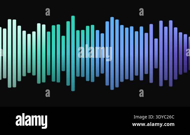 Animated audio spectrum visualizer. Colorful vertical bars move to the ...