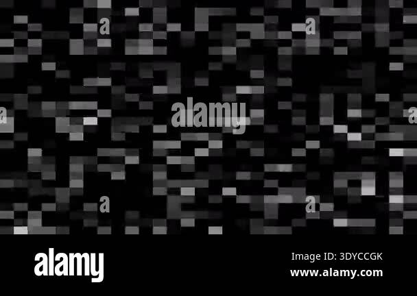 Black and White Pixelated Censor Animation, Classic Monochrome Mosaic ...