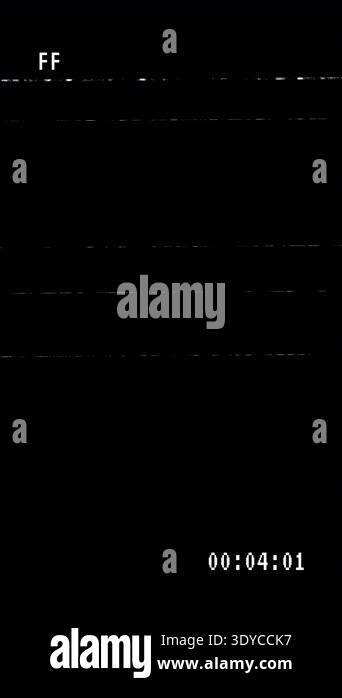 Old VHS Tape Display FF Fast Forward Analog TV with Distorted and ...
