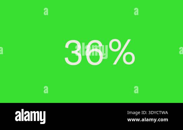 Progress Percentage Indicator 0 to 100 Loop on Green Screen Animation ...