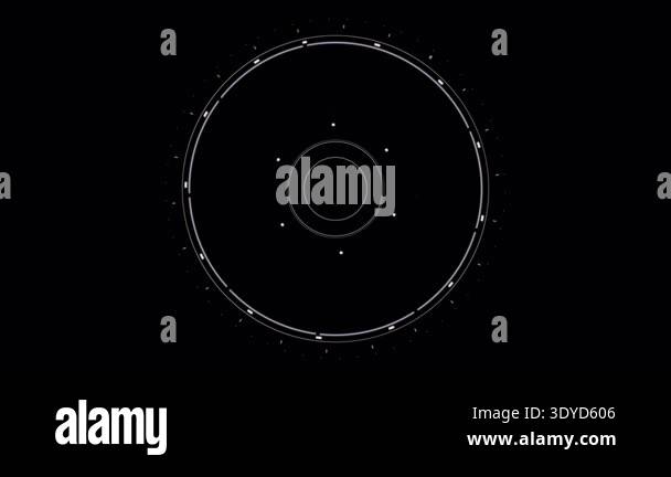 Futuristic circular HUD interface animation with radar targeting ...