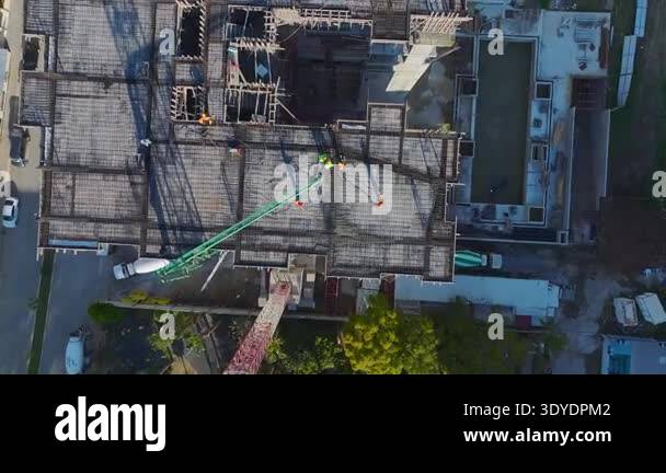 Drone films reinforced slabs filled Stock Video Footage - Alamy