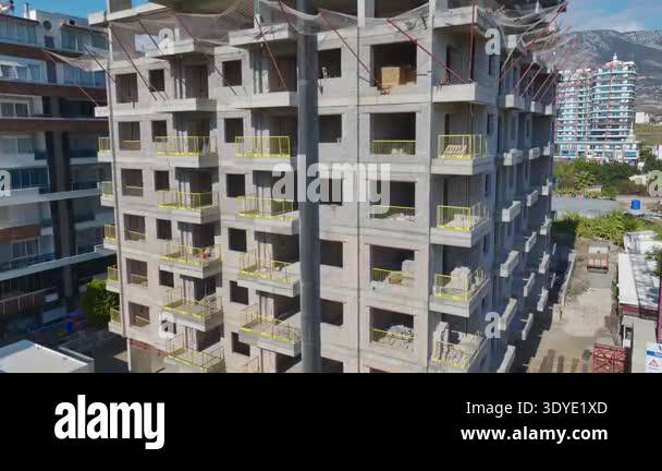Drone captures high-rise skeleton Stock Video Footage - Alamy