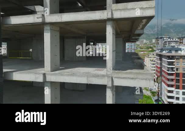 Residential building structure in progress Stock Video Footage - Alamy
