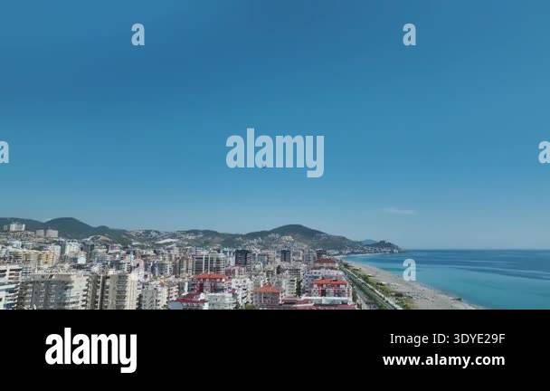 Helicopter in flight above calm ocean waters Stock Video Footage - Alamy