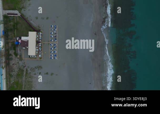 Top footage shows sandy beaches in cloudy weather Stock Video Footage ...