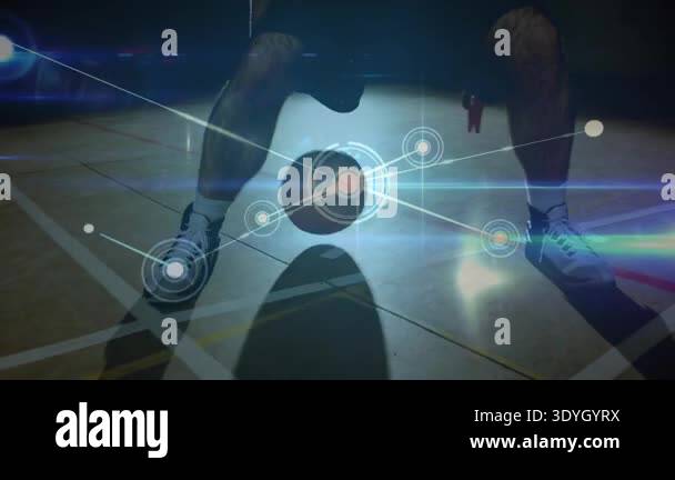 Basketball dribble starting man probing guard with ball seeking gap ...