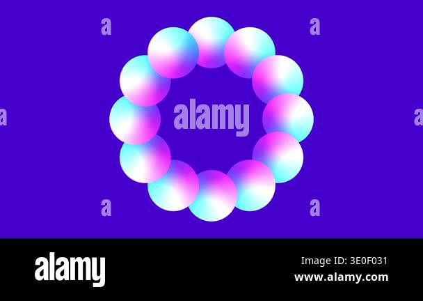 Small glowing orbs are arranged in a perfect circle to create a ...