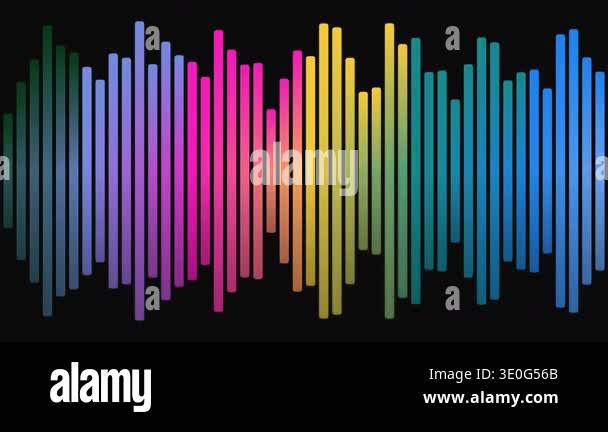 Vibrant sound wave graphic animation on black background Stock Video ...