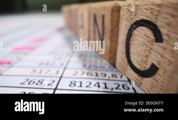 Numbers in columns and rows in accounting report and word finance ...