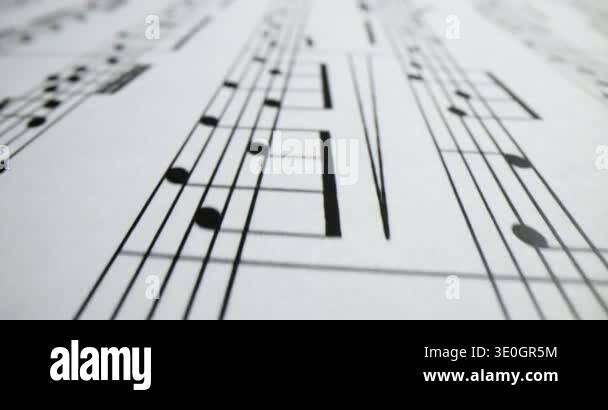 Melody written with different note symbols on music sheet. Musical ...
