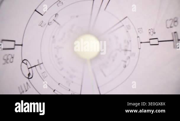 Drawing of a circuit diagram with transistors rolled into a tube ...