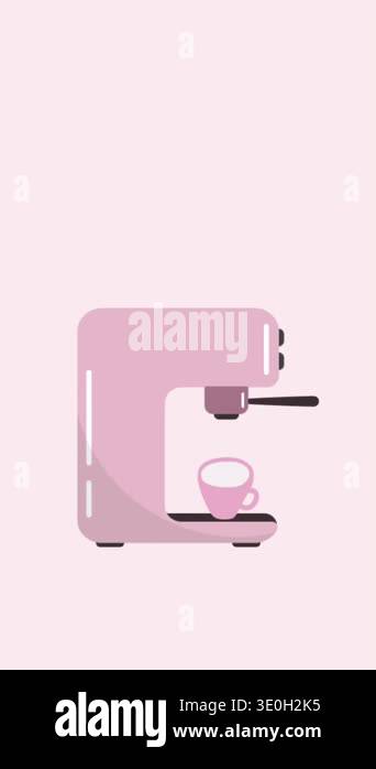 Coffee Animation. Coffee Machine, Cup of Coffee, Coffee Making Process ...