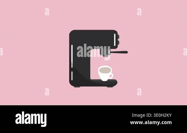 Coffee Animation. Coffee Machine, Cup of Coffee, Coffee Making Process ...
