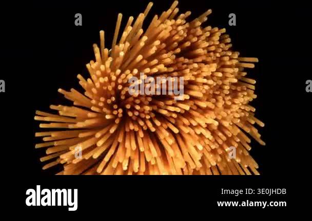 Super slow motion spaghetti pasta . Filmed on a high-speed camera at ...